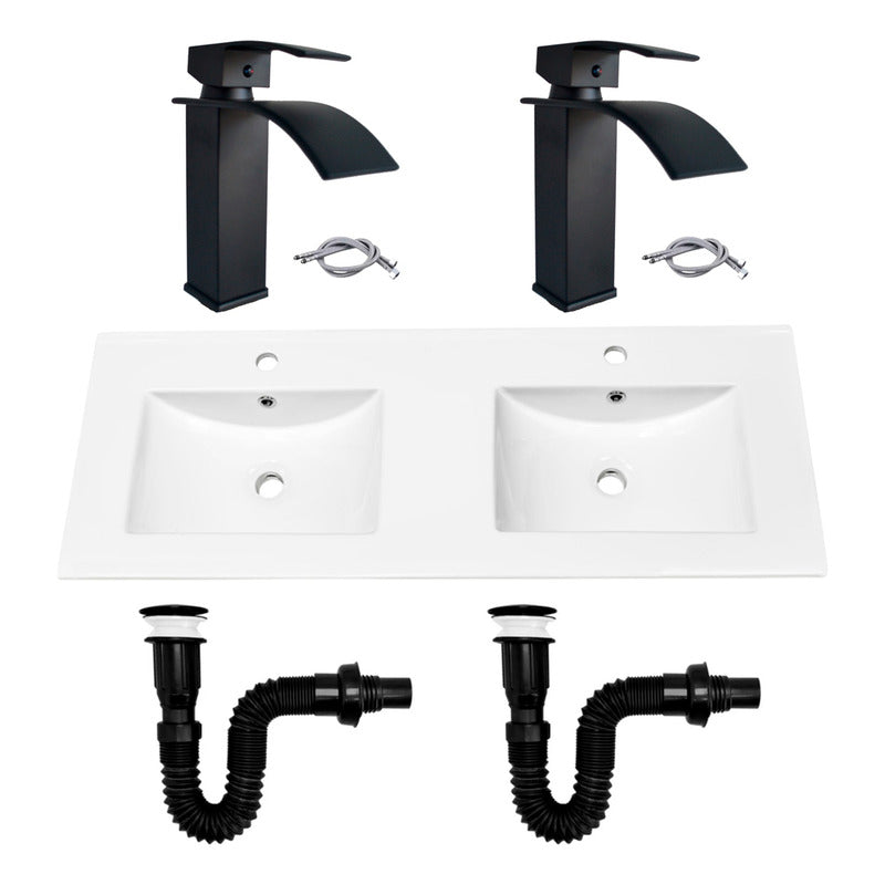 Combo Placa Doble Lavaman.121cm+grif.monocontrol+push Negr4 – Grifos Center